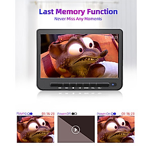 10.5" Portable DVD Player for Car with HDMI Input 1080P, DESOBRY Car DVD Player Dual Screen with Full HD Transmission,5-Hour Rechargeable Battery, Supports USB Input,Last Memory (1 Player + 1 Monitor)