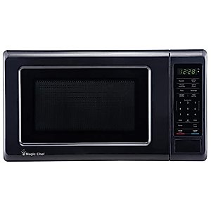Magic Chef MC77MB Countertop Microwave Oven, Small Microwave for Compact Spaces, 700 Watts, 0.7 Cubic Feet, Black