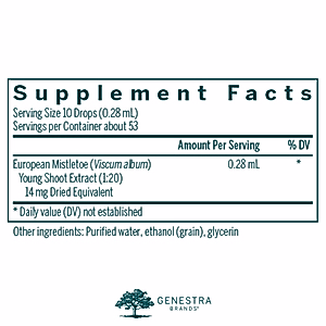 Genestra Brands European Mistletoe Young Shoot | Herbal Supplement | 0.5 fl. oz.