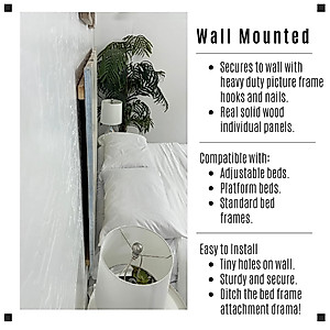 Barn Walls Solid Wood Headboard Full Size, Blue Powderwash Finish with Smooth Natural Wood Grain, Handcrafted Wall-Mounted Panel Head Board, Adjustable Height, Modern Farmhouse Bedroom, Built to Last