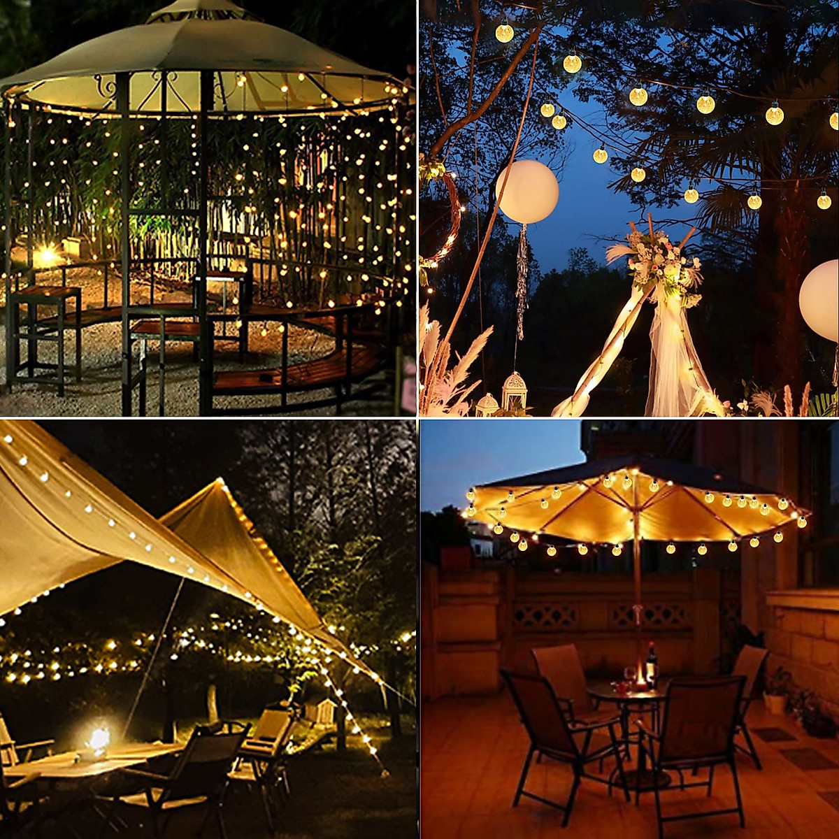 SUWITU Solar String Lights Outdoor, 23.6 ft 60 LED Garden Lights Solar Powered Waterproof Hanging Solar Lights for Indoor/Outdoor, Tree, Patio, Yard, Fence, Gazebo, Wedding Party