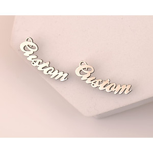 Fuck Personalized Name Stud Earrings Customized Any Name Studs Mother Day Christmas Gift Jewelry for Women