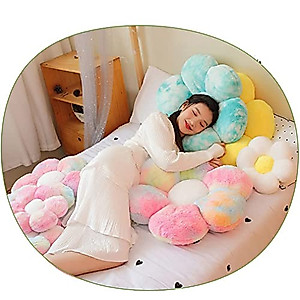 AZCHEN Flower Pillow Patio Furniture Cushions Standard Throw Pillow Home Chair Cushion Decorative Pillow Cushion (19.6inch, Beige)