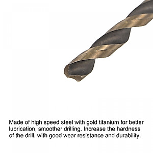 uxcell 2 Pcs High Speed Steel Hex Shank Twist Drill Bit, 4mm Drilling Dia with 1/4 Inch Hex Shank 95mm Length