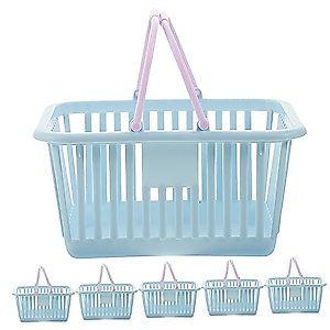 ANDRESLAD 6pcs Storage Basket Sundries Storage Container Sundries Organizer Toy Container Fruit Containers Bathroom Desktop Baskets Toys Storage Organizer Basket for Office Sky-blue Plastic