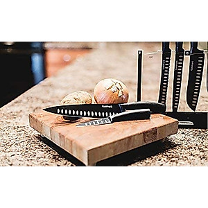 Cuisinart C77NS-7P Classic Nonstick Edge Collection 7-Piece Cutlery Knife Set with Acrylic Stand, Black