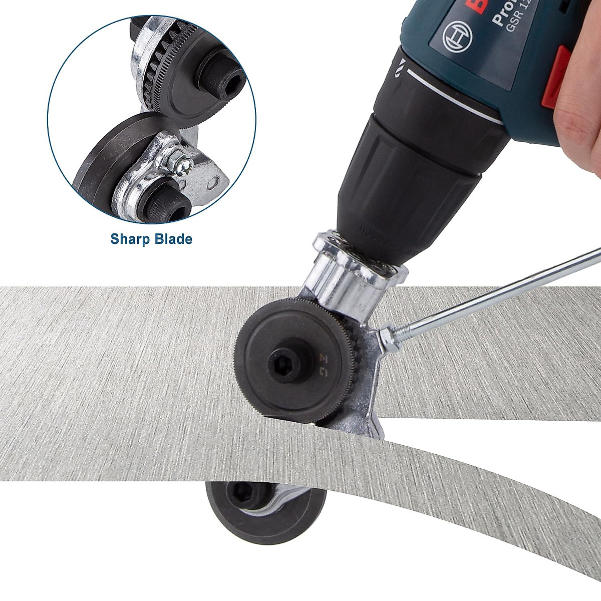 OCGIG Metal Cutting Adapter For Drill, Electric Drill Shears Attachment Cutter Nibbler, Metal Sheet Cutter Tool Adapter Is Fit For Cutting Steel, Copper, Aluminum, Iron