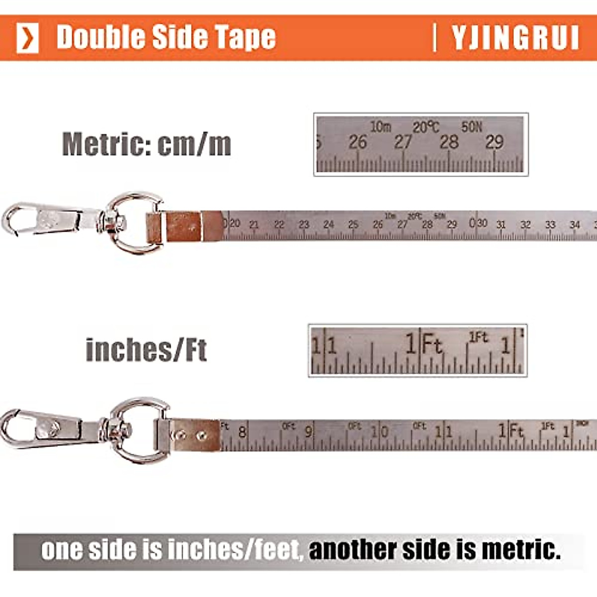 20M/66Ft Stainless Steel Oil Tank Gauging Tapes Explosion-proof Oil Gauging Tape with Brass Plumb Bob