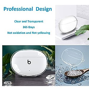 Soft TPU Transparent Case for Beats Studio Buds Case 2021, Shockproof Case Warterproof Case Cover Protective Case with Keychain (Transparent)