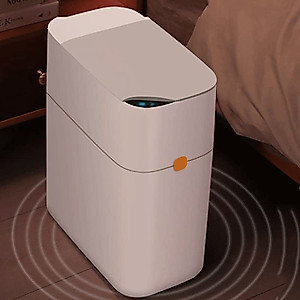 GENIGW Automatic Sensor Trash Can for Kitchen Corner Smart Trash Can Suction Bag Smart Dump Bathroom Trash Bin for Toilet