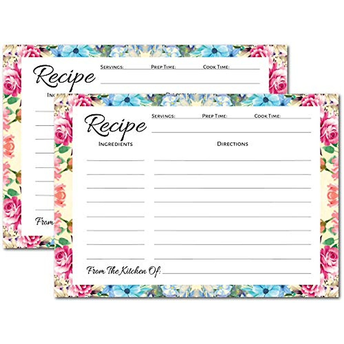 Pioneer Woman Recipe Box with Cards (50 Count Floral Recipe Cards), Recipe Card Box, Recipe Boxes, Recipe Cards 4x6 Inches, 4x6 Recipe Cards, Wooden Recipe Box (Acacia)