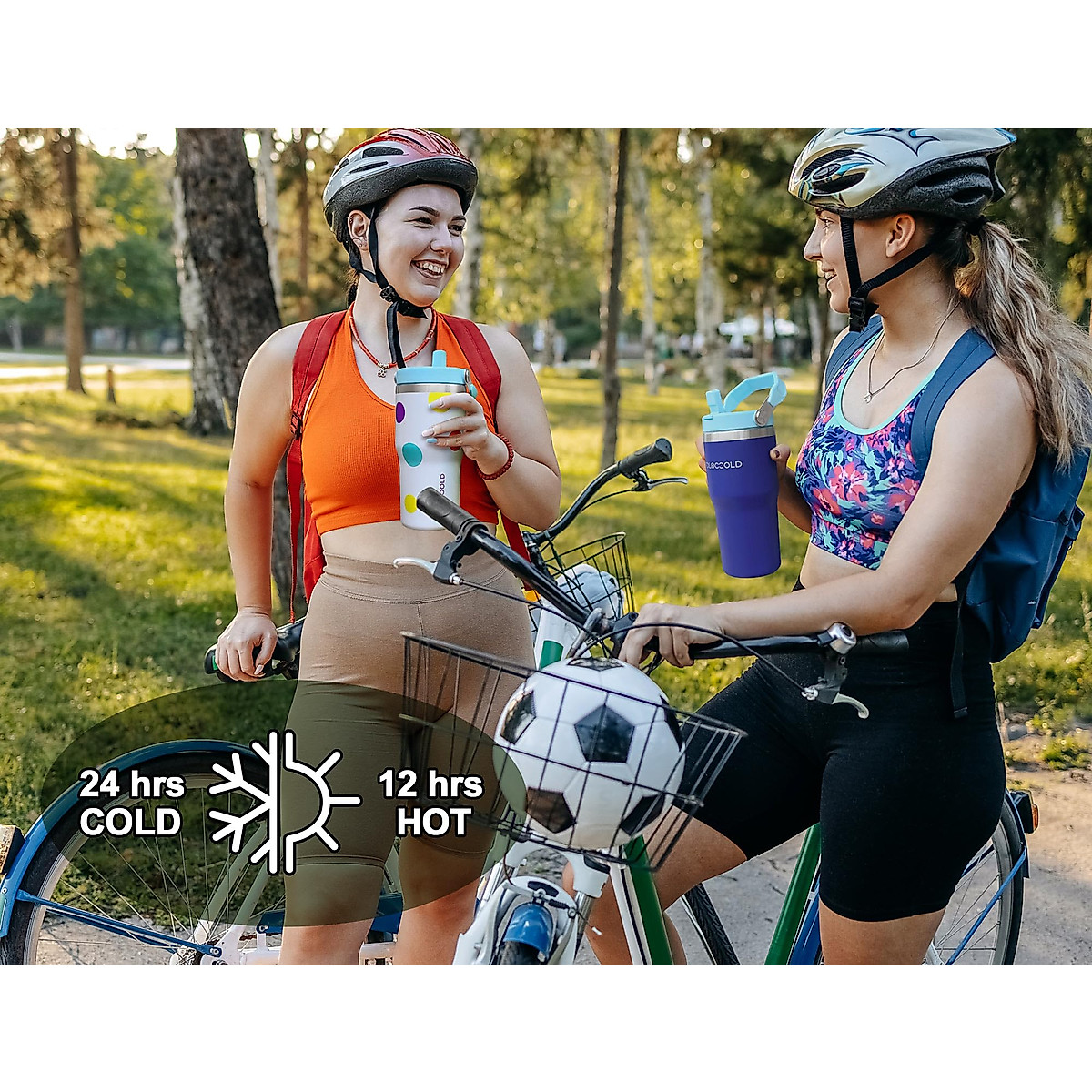 DLOCCOLD 20 oz Stainless Steel Tumbler with Flip Straw & Handle, Insulated Double Walled kids Water Bottle, Leak Proof, Reusable Cup 2-in-1 Straw & Sip Lid, Cupholder Friendly