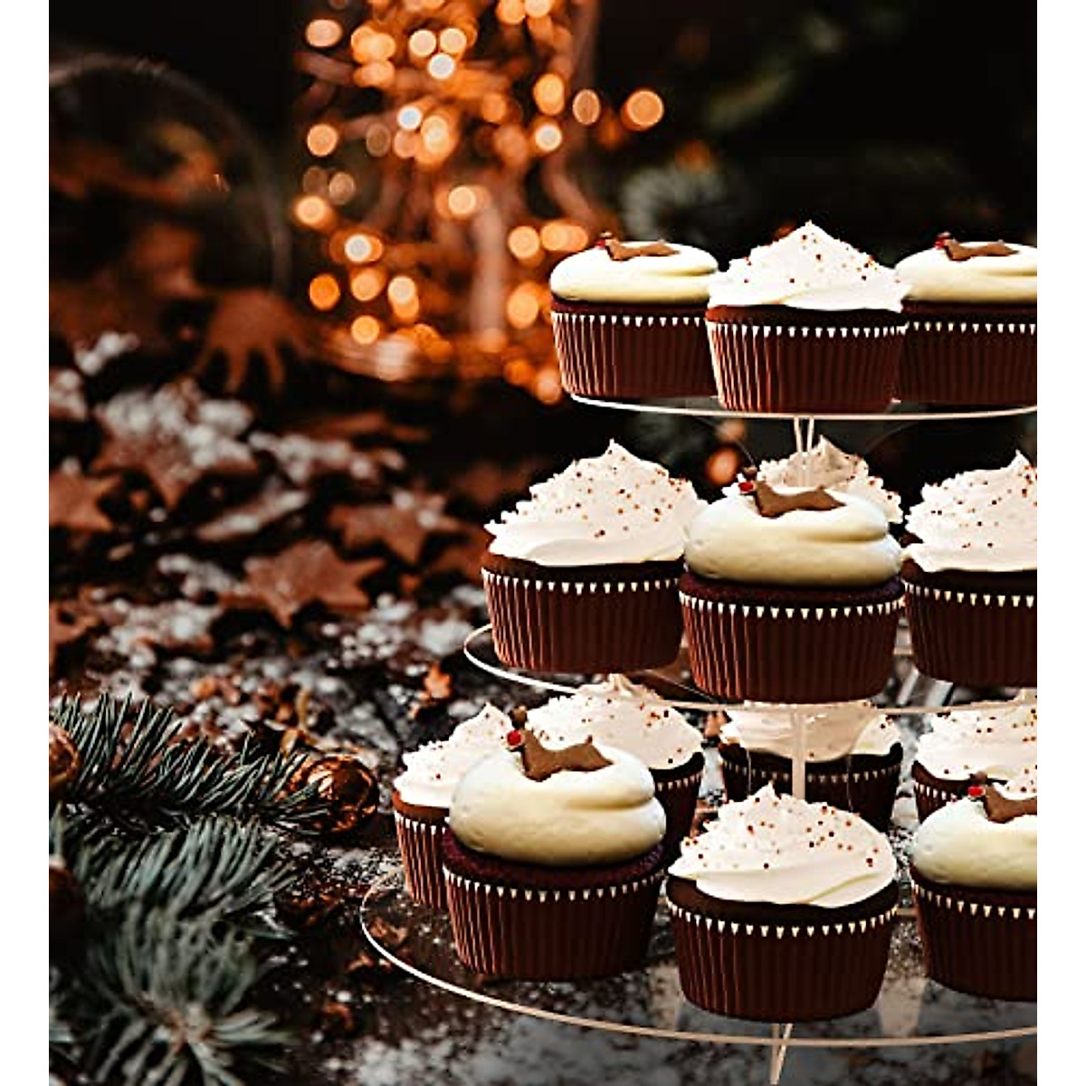 Acrylic Cupcake Stand Tower, 3 Tier Clear Transparent Cupcake Tier Stand Round, Tiered Cupcake Display Stand (Acrylic, Transparent)