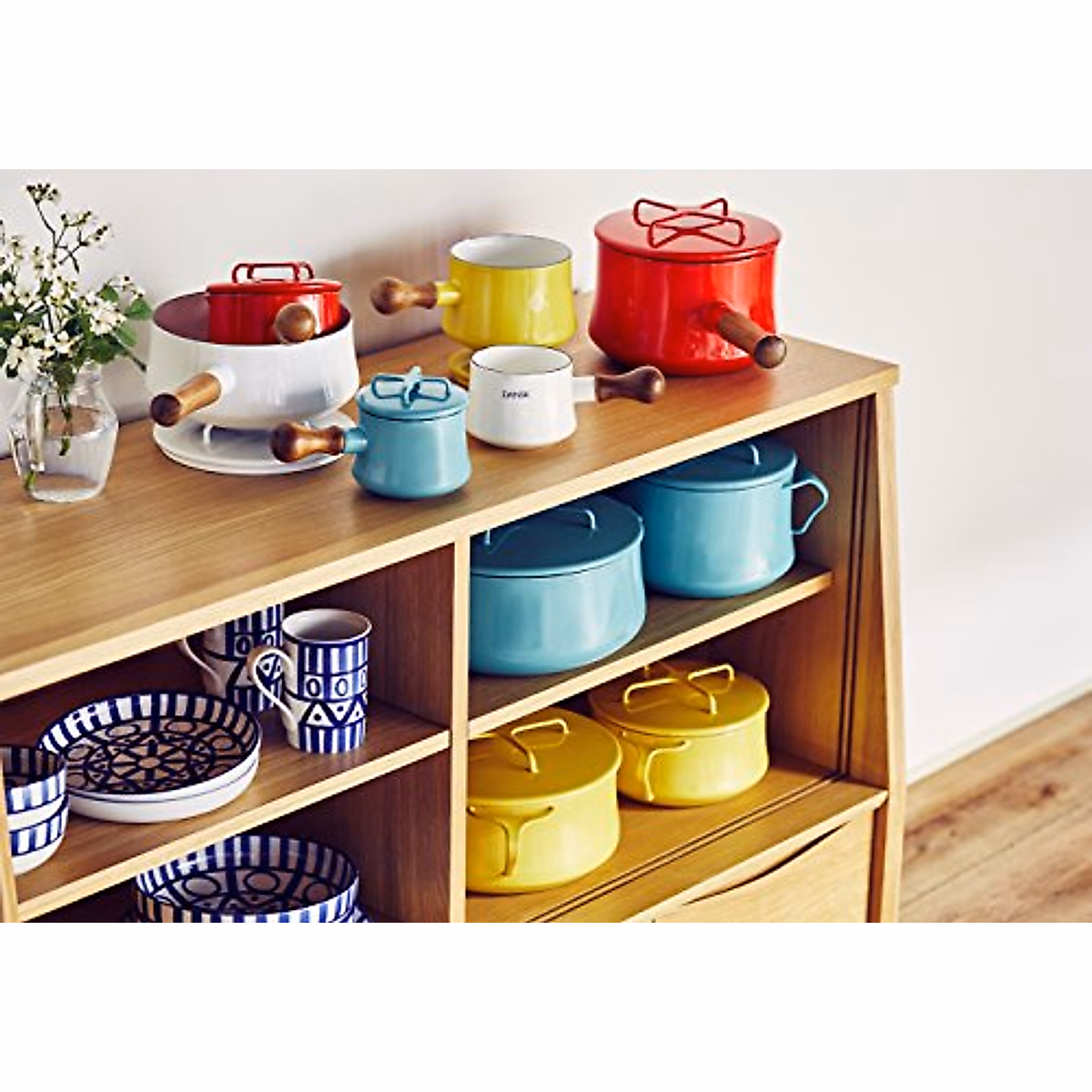 DANSK 833297 Koben Style Double Handed Pot, 7.1 inches (18 cm), 2.2 L., Induction Compatible, Turquoise/Teal, Oven Safe, Enameled