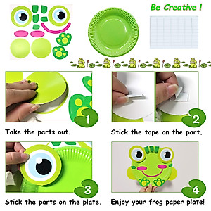 Here Fashion Toddler Crafts Paper Plate Art Kit Arts and Crafts for Kids Boys Girls Preschool Easy Animal Plate Craft DIY Projects Supply Kit Creative Home Activity Craft Party Groups Gift Pack of 10