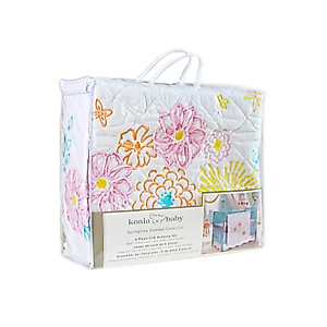 Koala Baby Springtime Slumber 4 Piece Crib Bedding Set, White&Pink