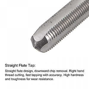 uxcell 1/4-32 UNEF Straight Flute Thread Tap and 5.5mm Twist Drill Bit Set, Titanium Plated 6542 High Speed Steel Drilling Bit Machine Threading Tap