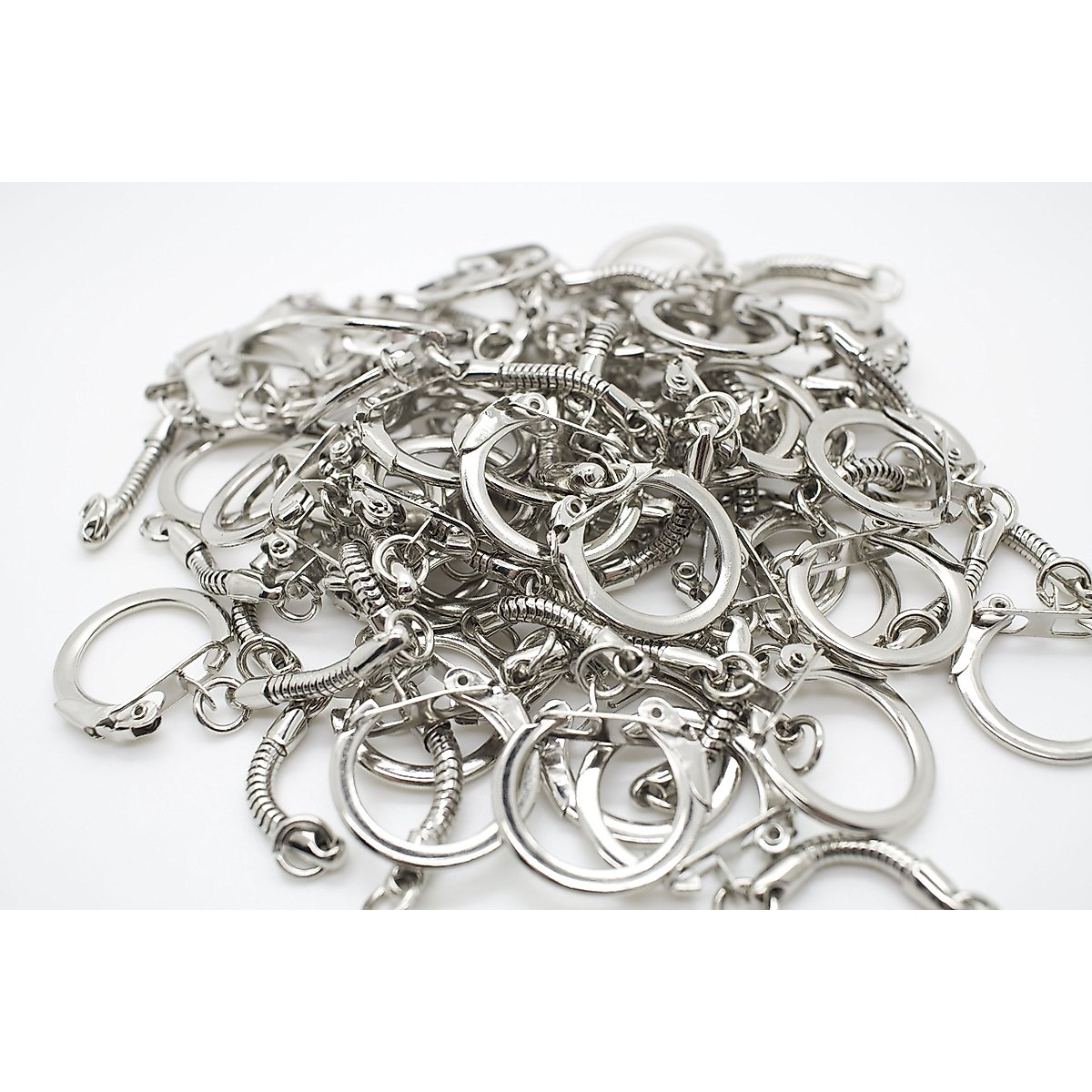 Key Chains Snake Chain with Snap End and Jump Ring for Craft Findings - Pack of 50