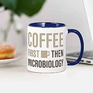 CafePress Coffee Then Microbiology Mugs Ceramic Coffee Mug, Tea Cup 11 oz