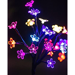 Solar Garden Lights Solar Outdoor Lights Decorative Flowers Fairy Garden Stake Waterproof Outside for Front Yard Landscape Path Pathway Walkway Backyard Cemetery Grave Christmas Decorations