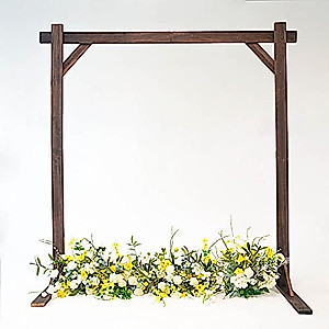 Balsa Circle 7 feet Dark Brown Wood Backdrop Stand Square Wedding Arch - for Outdoor Party Events Reception Decorations Supplies
