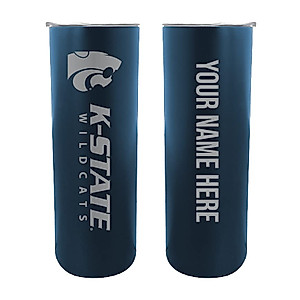 Kansas State Wildcats 20 oz Custom Insulated Stainless Steel Skinny Tumbler Navy Officially Licensed Collegiate Product