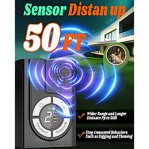 Anti Barking Device, 1500 mAh Rechargeable Ultrasonic Dog Barking Deterrent Devices Safe for Dogs, 2-in-1 Dog Barking Control Devices Up to 50 Ft Range Dog Training & Behavior Aids