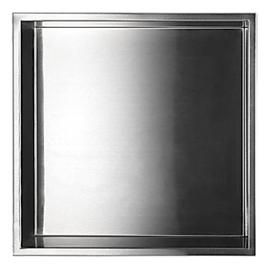 Supllueer Shower Niche Stainless Steel Storage Rack 12" x 12", Schluter Niche, Nickel Wall-Inserted Niche Recessed, Recessed Shower Shelf Modern and Elegant Soap Niche for Bathroom