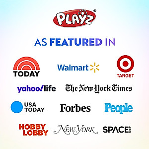 Playz 5pc Kids Play Tent Jungle Gym, Ball Pit, Pop Up Tents & Play Tunnel for Toddlers, Babies, and Kids Indoor & Outdoor Playhouse Bundle with Dartboard and 5 Sticky Balls, Gift for Boys & Girls