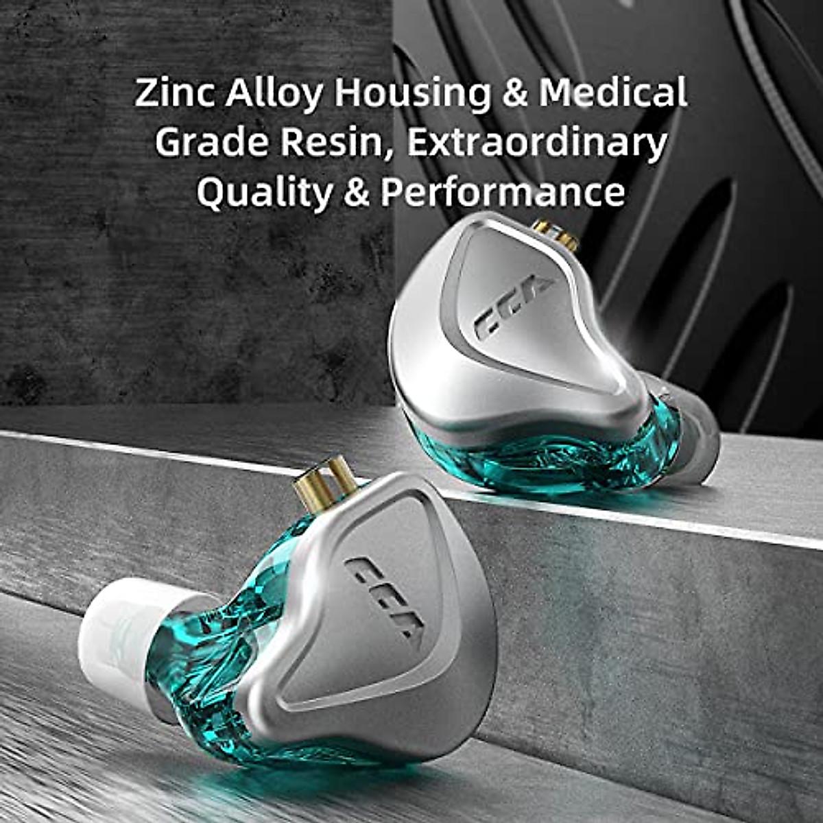 CCA NRA in-Ear Monitor,6.8mm Magnetostatic Driver+10mm Dynamic Driver HiFi in-Ear Earphone, Zinc Alloy Metallic Resin Housing HiFi Wired Earphone IEM Earbuds(No Mic, Silver) …
