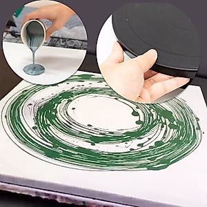 LAMXD 11”Rotate Turntable Sculpting Wheel Revolving Cake Turnable Black Painting Turn Table Stand for Paint Spraying Spinner,with Cone Canvas-Acrylic&Epoxy Pouring Paint Canvas Support Stands