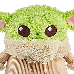 Star Wars Grogu Plush 12-Inch Toy Figure, Soft 'N Fuzzy Character Doll with Sounds, Press Hands to Activate