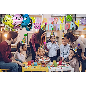 Care Bears Birthday Decorations 31pc Happy Birthday Room Decorations Original Care Bears Party Supplies: Party Hats Birthday Banners Balloons Rainbow Party Favor Baby Shower Gender Reveal Decor 3+