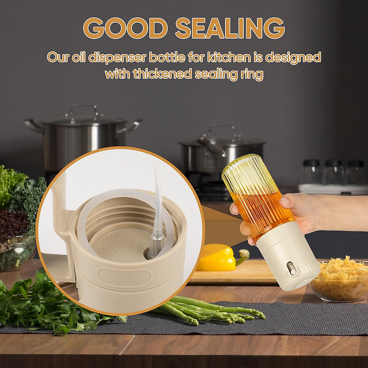 Garkup Oil Sprayer for Cooking, Oil Dispenser Bottle for Cooking in Kitchen Oil Sprayer with Delicate Mist for Air Fryer