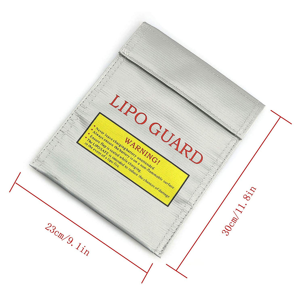 RLECS RC Lipo Safe Bag Fireproof Lipo Guard Silver Lithium Charging Bag High Temperature Resistant Battery Sack 23x30cm