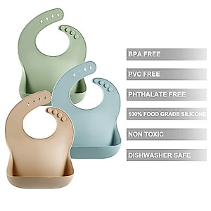 PandaEar Set of 6 Cute Silicone Baby Bibs