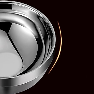 LIANGCHUANG Heat Insulated Stainless Steel Bowls, SUS 304, Double Walled Multipurpose, 30 oz, Perfect Snack Bowls for Serving Ice Cream or Hot Soup, Cereal, Rice, Noodles, Salad. (1 Pack)