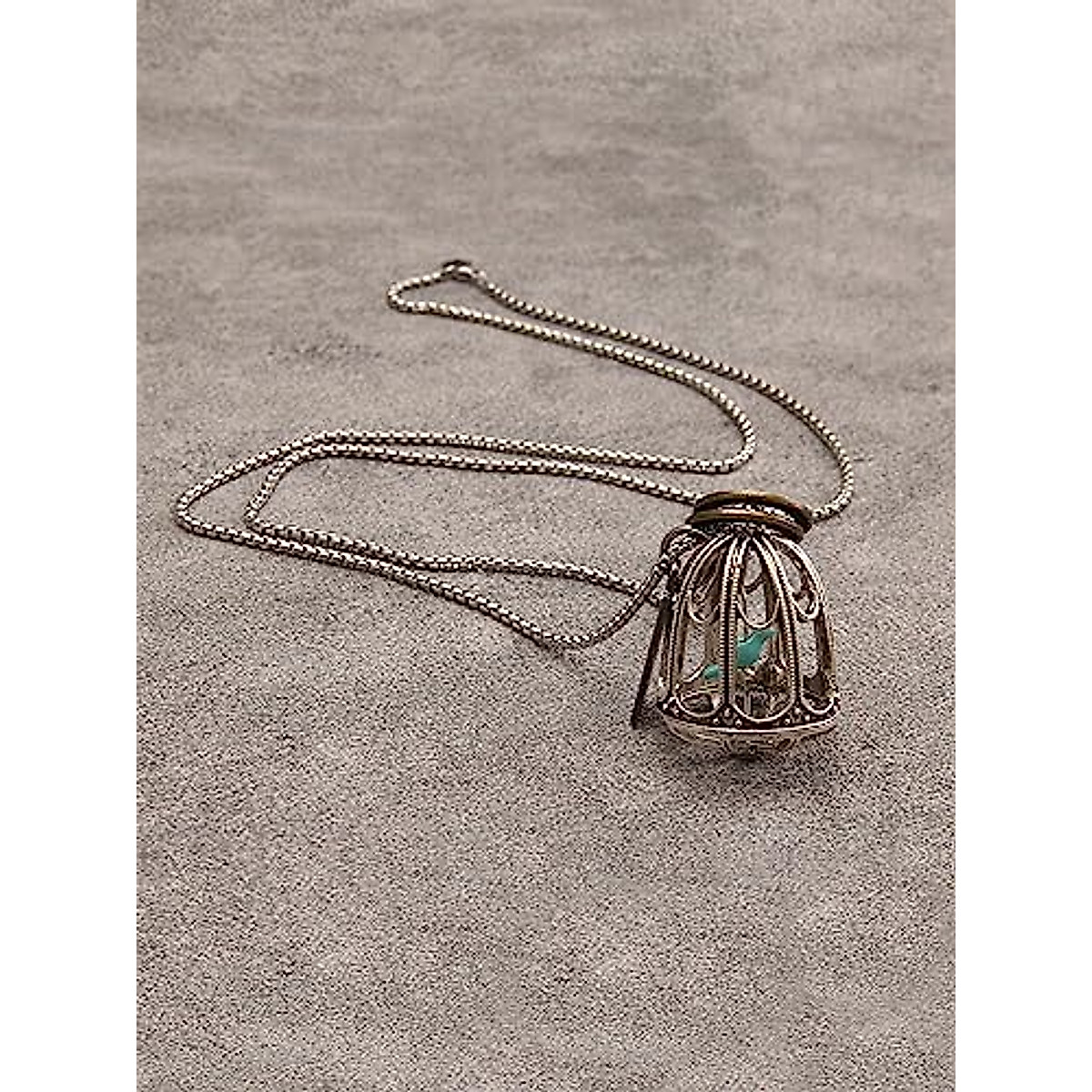 joymiao Long Boho Necklace Womens Leather Necklace Birdcage Leather Pendant Necklace Circle Long Choker Necklaces for Women