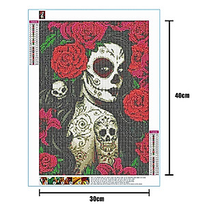 TUMOVO Angel Girl Diamond Painting DIY 5D, Numbering Kit, Crystal Rhinestone Diamond Painting Forest，Flower，Butterfly Pictures Full Moon Artwork Home Decor Adults Kid Nordics Boho Gift(12''Wx 16''H)