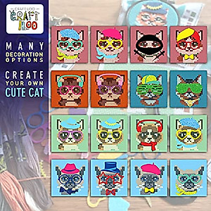 Cats 5 Stamped Cross Stitch Kits for Kids.Needlepoint Kits for Beginners. Embroidery Kit for Kids. Crossstitch Kit for Beginners and Girls (Cats)