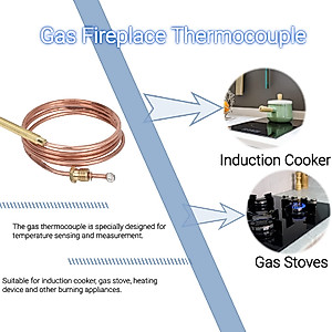Gas Thermocouple,Gas Stove Universal Thermocouple Fireplace Replacement Kit Adaptors