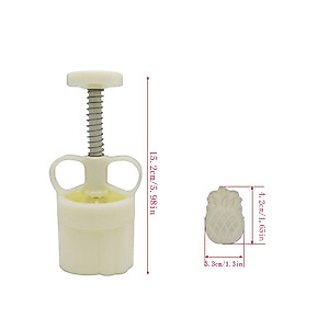 2pcs 25g Cookie Stamps Pineapple Shape, Thickness Adjustable Moon Cake Mold Set Festival DIY Hand Press Cookie Dessert Cutter Pastry Decoration Tool Maker