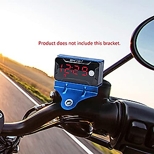 Motorcycle Digital For Time Clock + Thermometer +Voltage Voltmeter 3 In 1 Waterproof Tester Battery Moniter Gauge Digital Time Clock