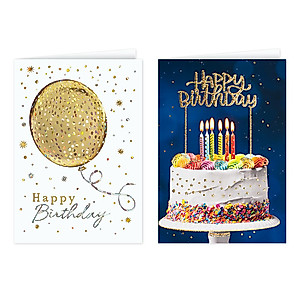 The Gallery Collection - Birthday Cards Assortment Box (35 Cards), Foil & Embossing (Birthday 1)