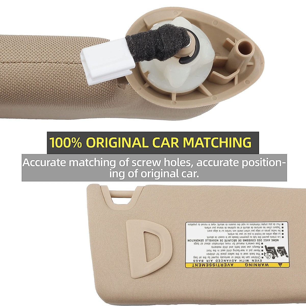 Dasbecan Beige Left Driver Side Sun Visor with Light Compatible with Honda Accord 2008 2009 2010 2011 2012 Replaces# 83280-TA5-A51ZA 83280TA5A51ZA