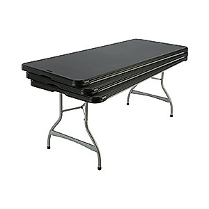 Lifetime Products 280350 Commercial Stacking Folding Table, 6', Black
