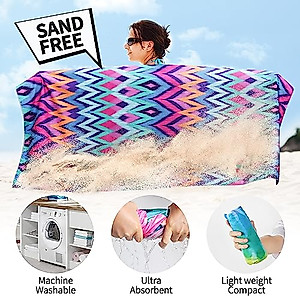 2 Pack Microfiber Oversized Lightweight Beach Towel for Adults Women Men, Reversible 71" x 32" XL Extra Large Thin Quick Dry Sand Free Pool Towels for Travel Sport Swimming Camping Picnic Yoga Gym