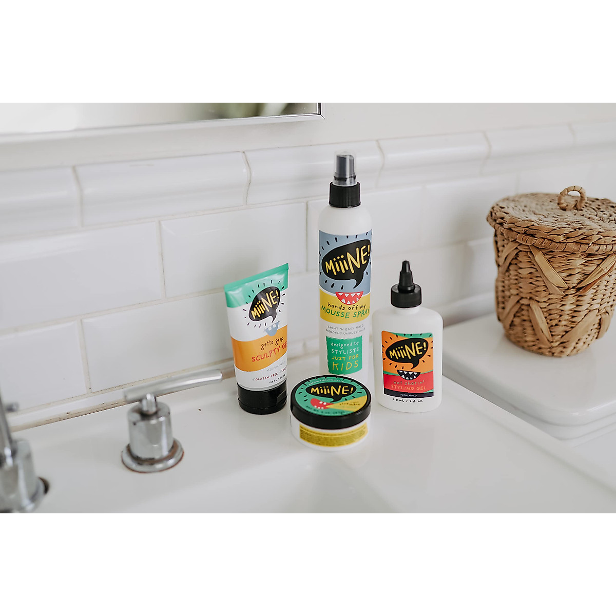 MiiiNE! 2oz Medium-Strong Hold Natural Hair Gel Alternative for Kids - Cruelty-Free, Made in USA by Stylists