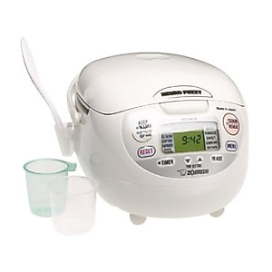 Zojirushi NS-ZCC10 Neuro Fuzzy Rice Cooker and Warmer with 9.5-inch Rice Washing Bowl Bundle (2 Items)