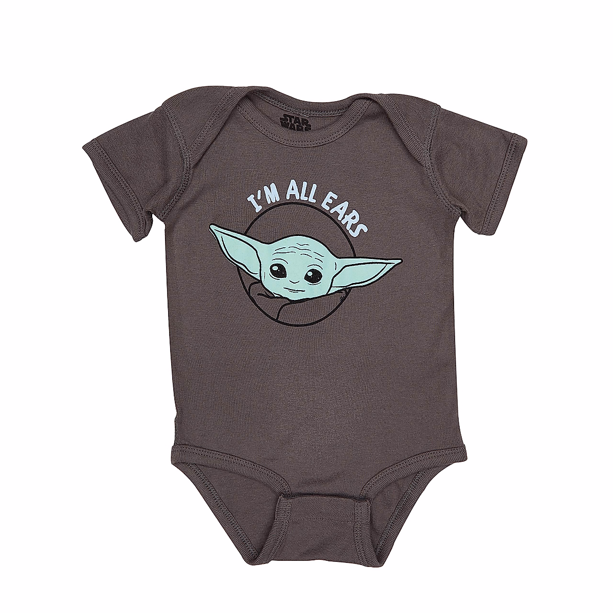 Disney Boys' Star Wars Baby Yoda Creeper Onesies Bodysuits 3 Pack, 3pk Grey-blue-black, 0-3 Months